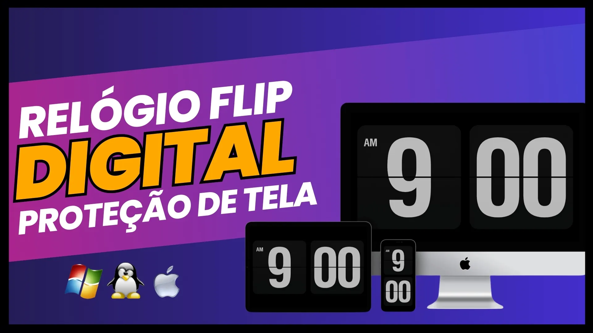 Flip Clock O Rélogio De Abas Protetor De Tela Windows, Mac, Linux E ...